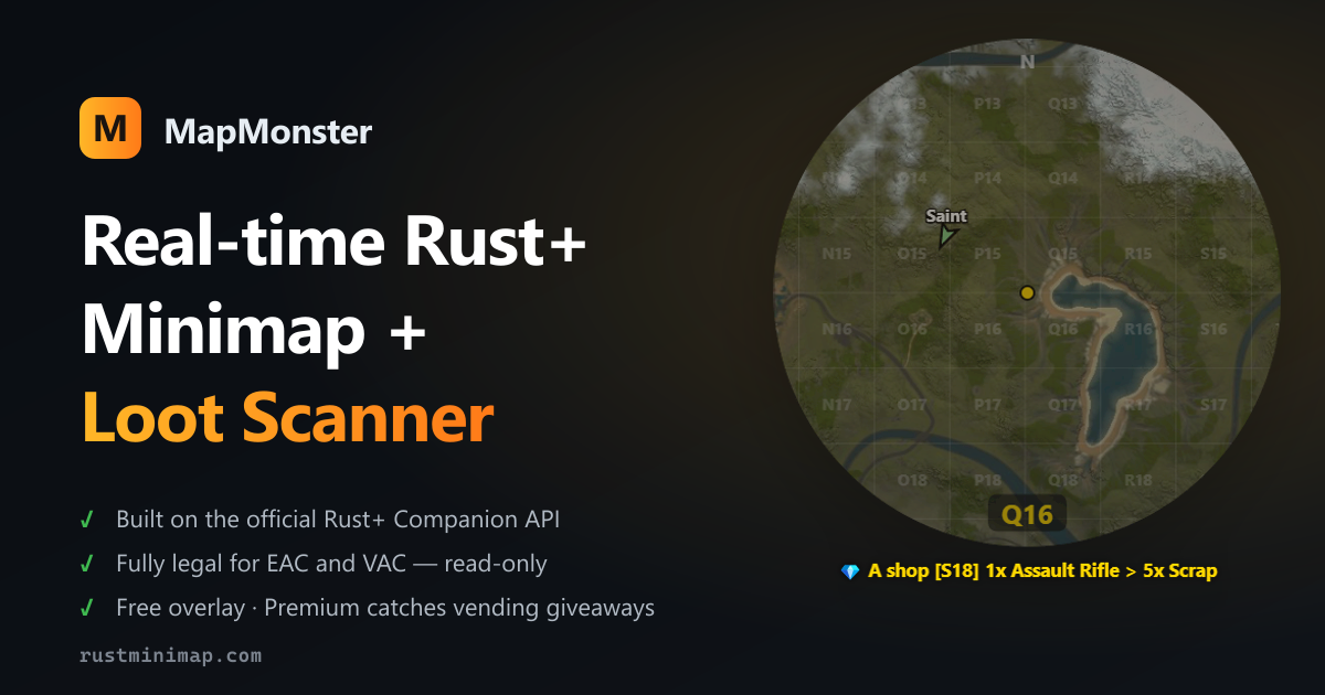 MapMonster — Rust Minimap & Rust+ Desktop App (Free)